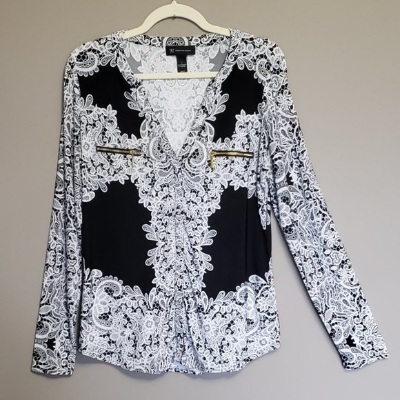 INC International Concepts | Tops | Ladies Inc Blackwhite Paisley Print ...